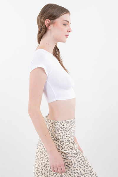 Topcrop cuello redondo liso