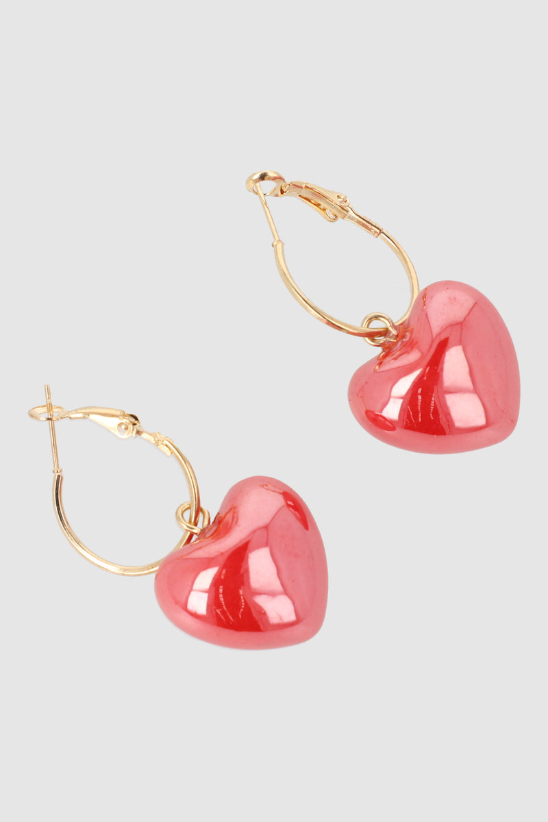 Arracadas corazon nacarado