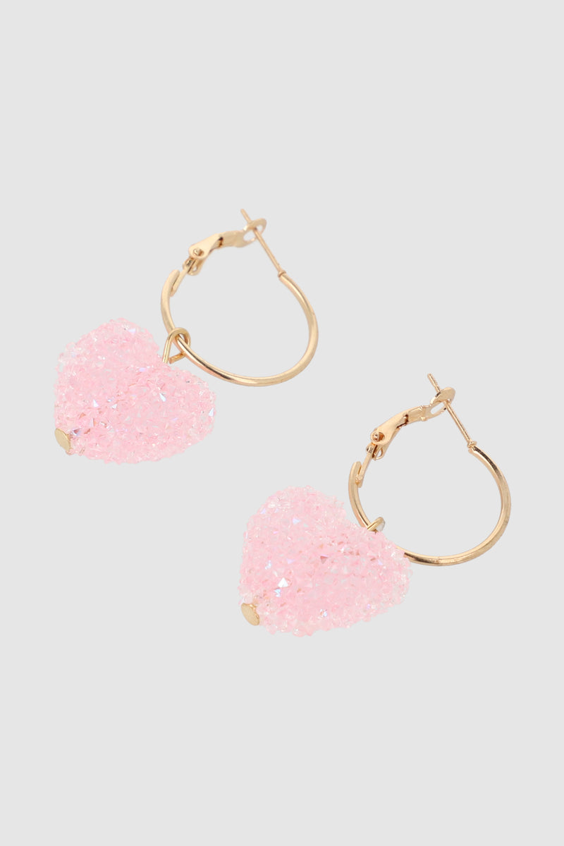 Arracadas Corazón Glitter Roca