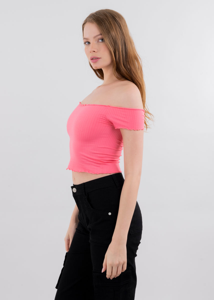 Top bordes ondulados acanalado