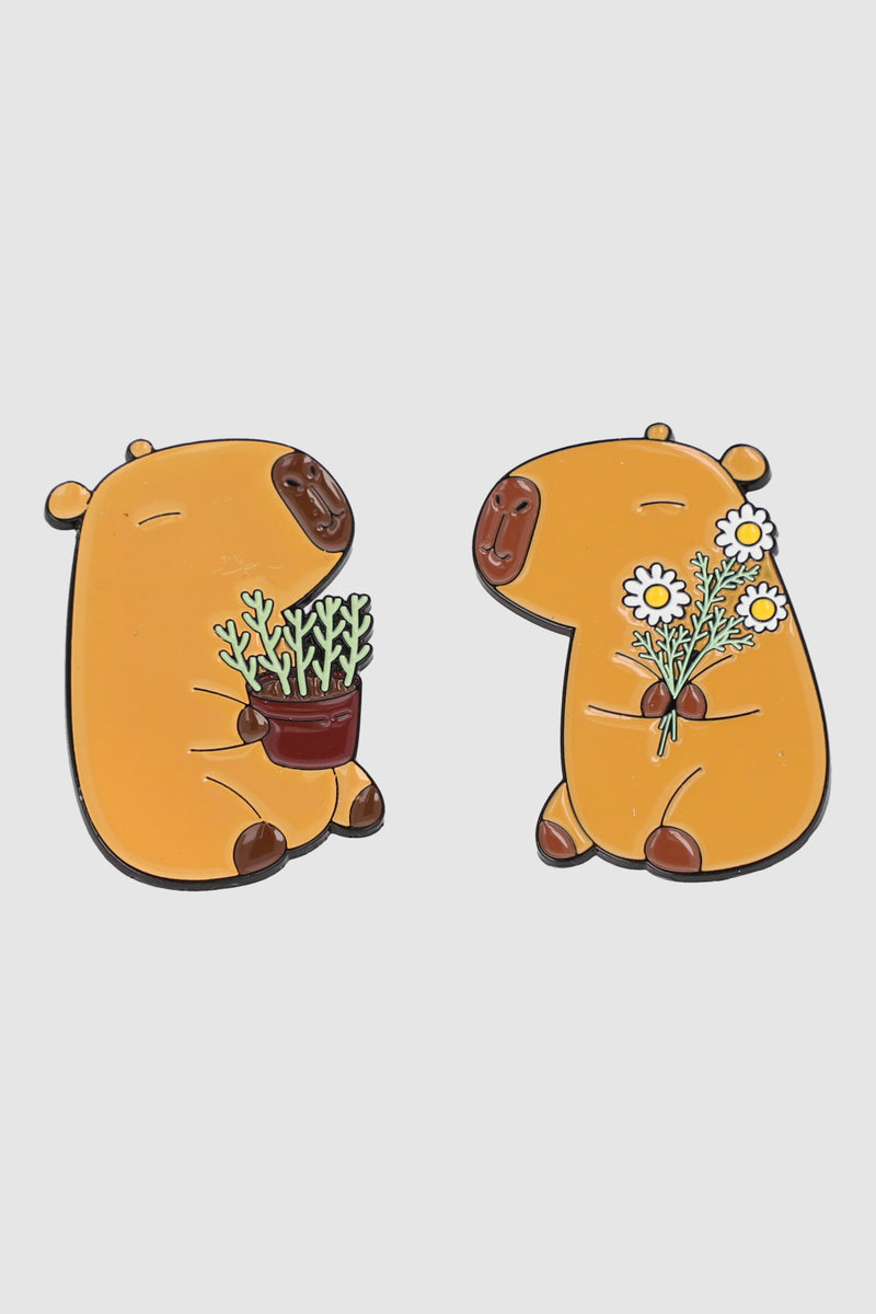 Set 2 pines capibara enamorado