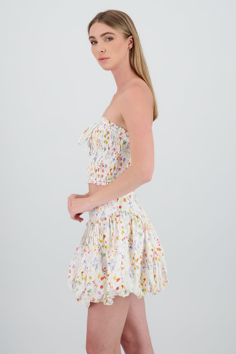 Top tubo estampado flores