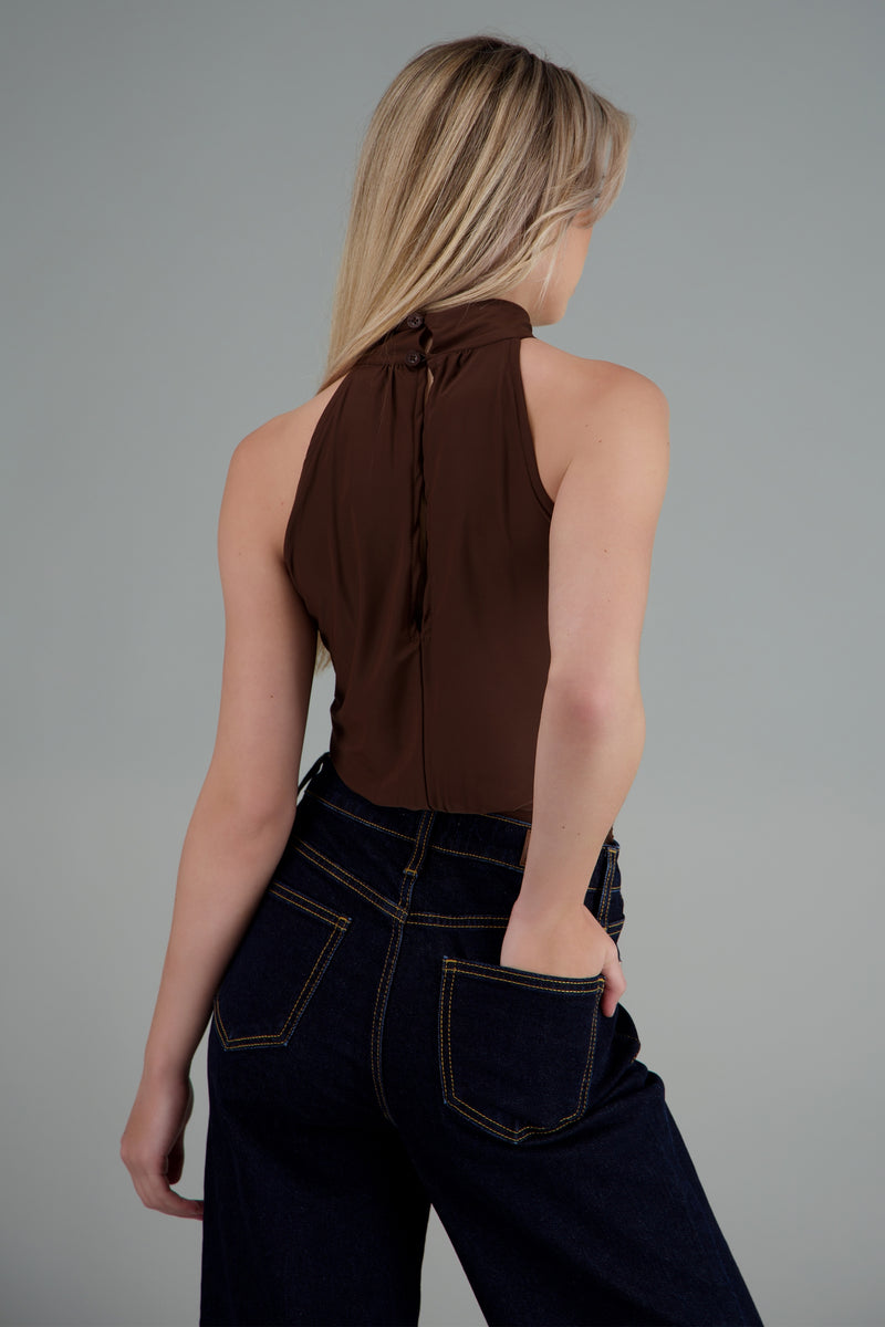 Body halter drapeado